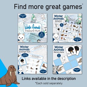 Arctic Animal Dominoes, a Printable Kids Picture Game, a Winter ...