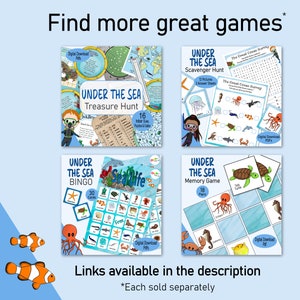 Under the Sea Dominoes, a Printable Ocean Party Favor, Summer Birthday ...