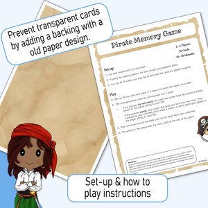 Pirate Memory Card Game, a Printable Picture Matching Game for Toddlers ...