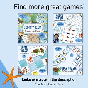 Under the Sea Bingo Game, a Printable Ocean Animals Kids Activity, for ...