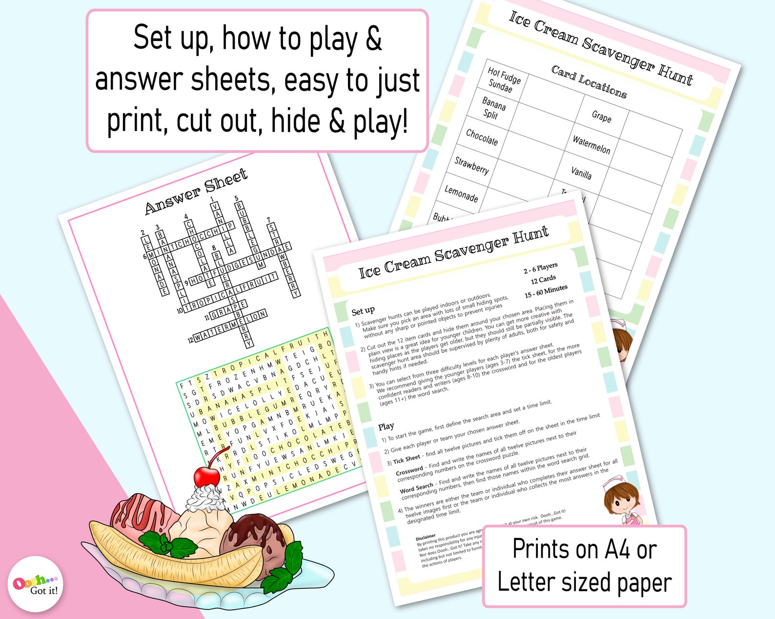 Ice Cream Picture Scavenger Hunt, a Printable Sweet Party Game, Summer ...