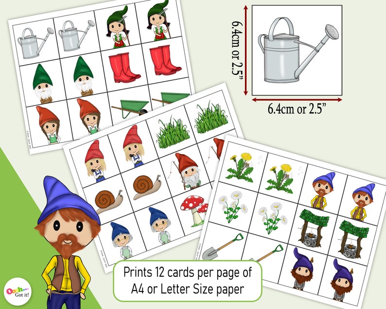 Garden Gnome Memory Card Game, Printable Summer Activity for Kids for a ...