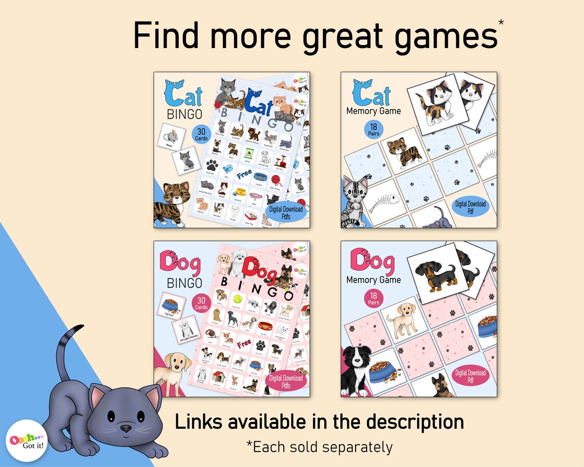 Kitty Cat Picture Scavenger Hunt, a Printable Hide & Seek Game for Kids ...