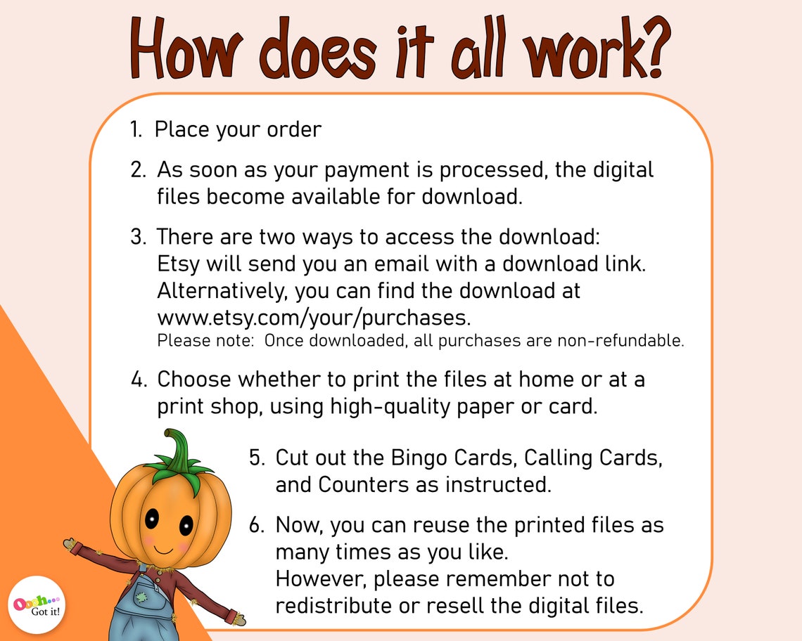 Fall Scarecrow Bingo Game, a Printable Kids Activity, a Family Game ...