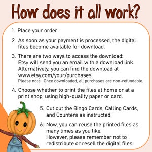 Fall Scarecrow Bingo Game, a Printable Kids Activity, a Family Game ...