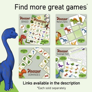 Dinosaur Bingo, Printable Jurassic 2nd Birthday Party Game, a T-rex ...