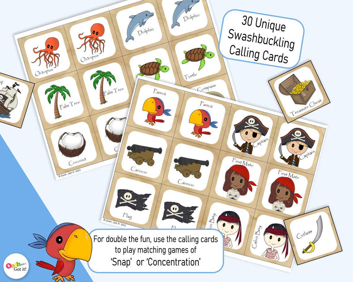 Pirate Bingo Game a Printable Kids Activity for a Pirate - Etsy UK