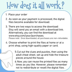 Tooth Fairy Treasure Hunt for Kids, Printable Scavenger Hunt Clues ...