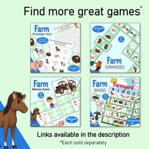 Farm Animals Bingo, a Printable Farmyard Kids Game, 30 Cards for a ...