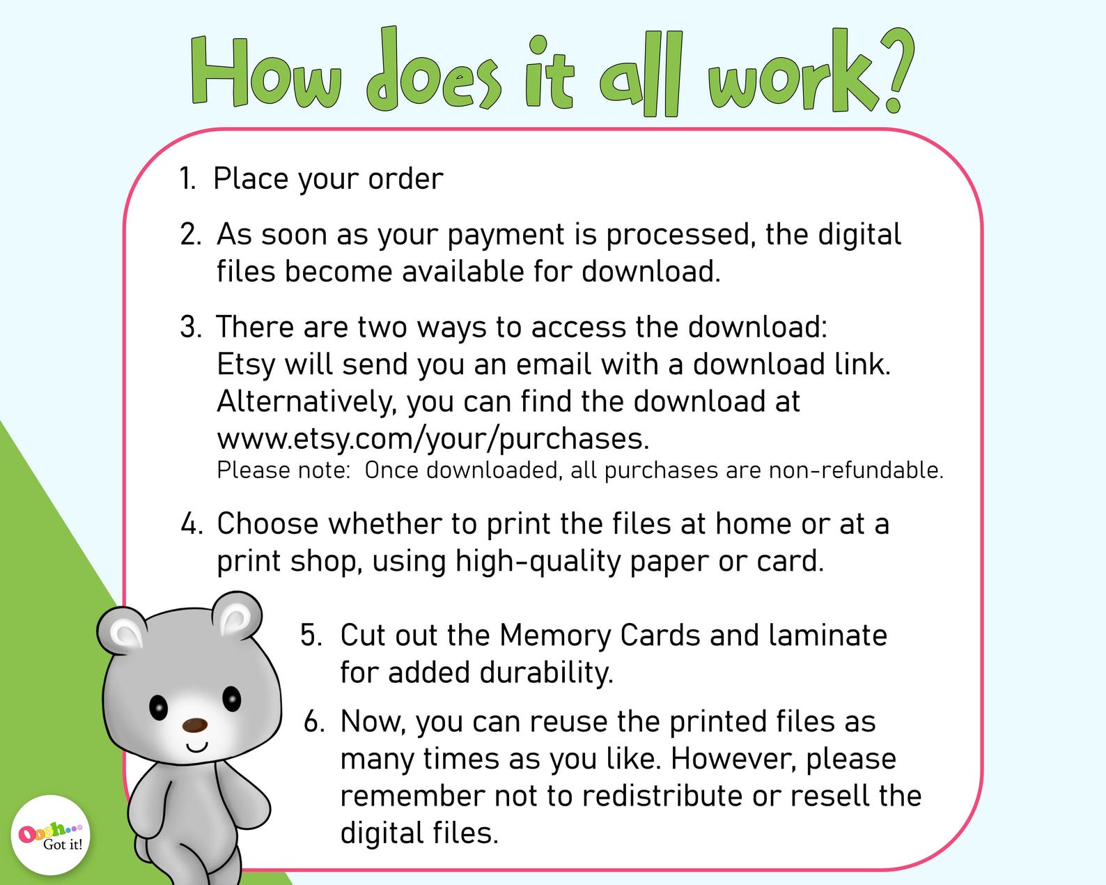 Teddy Bear Picnic Memory Cards, a Printable Picture Matching Game for ...