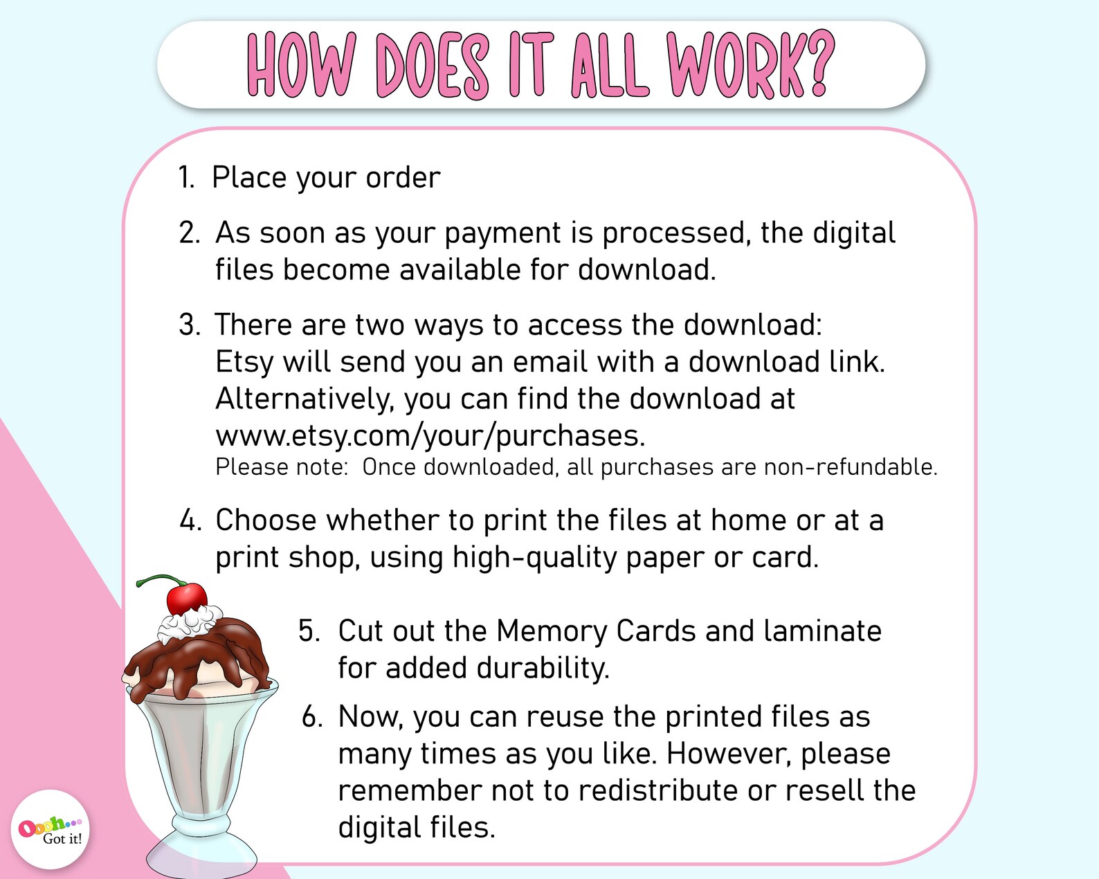 Ice Cream Memory Card Game, a Sweet Printable Picture-matching Party ...