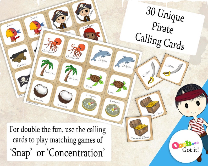 Pirate Bingo Game a Printable Kids Activity for a Pirate - Etsy