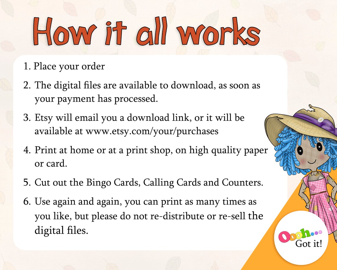 Fall Scarecrow Bingo Game a Printable Kids Activity a Family - Etsy