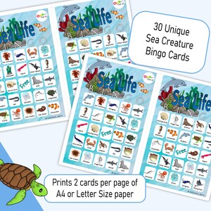 Under the Sea Bingo Game, a Printable Ocean Animals Kids Activity, for ...