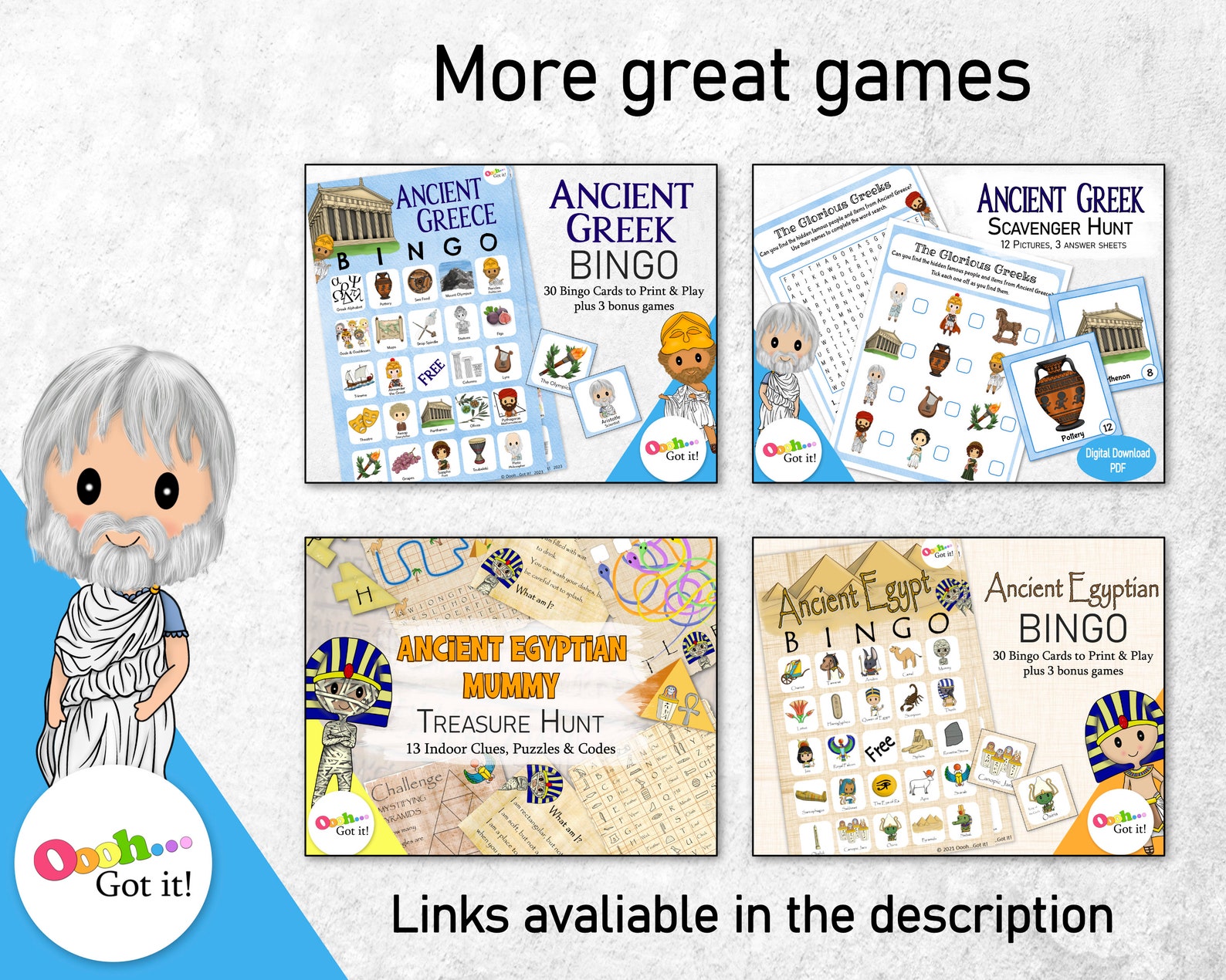 Ancient Greek Memory Game a Printable Greek History Card - Etsy UK