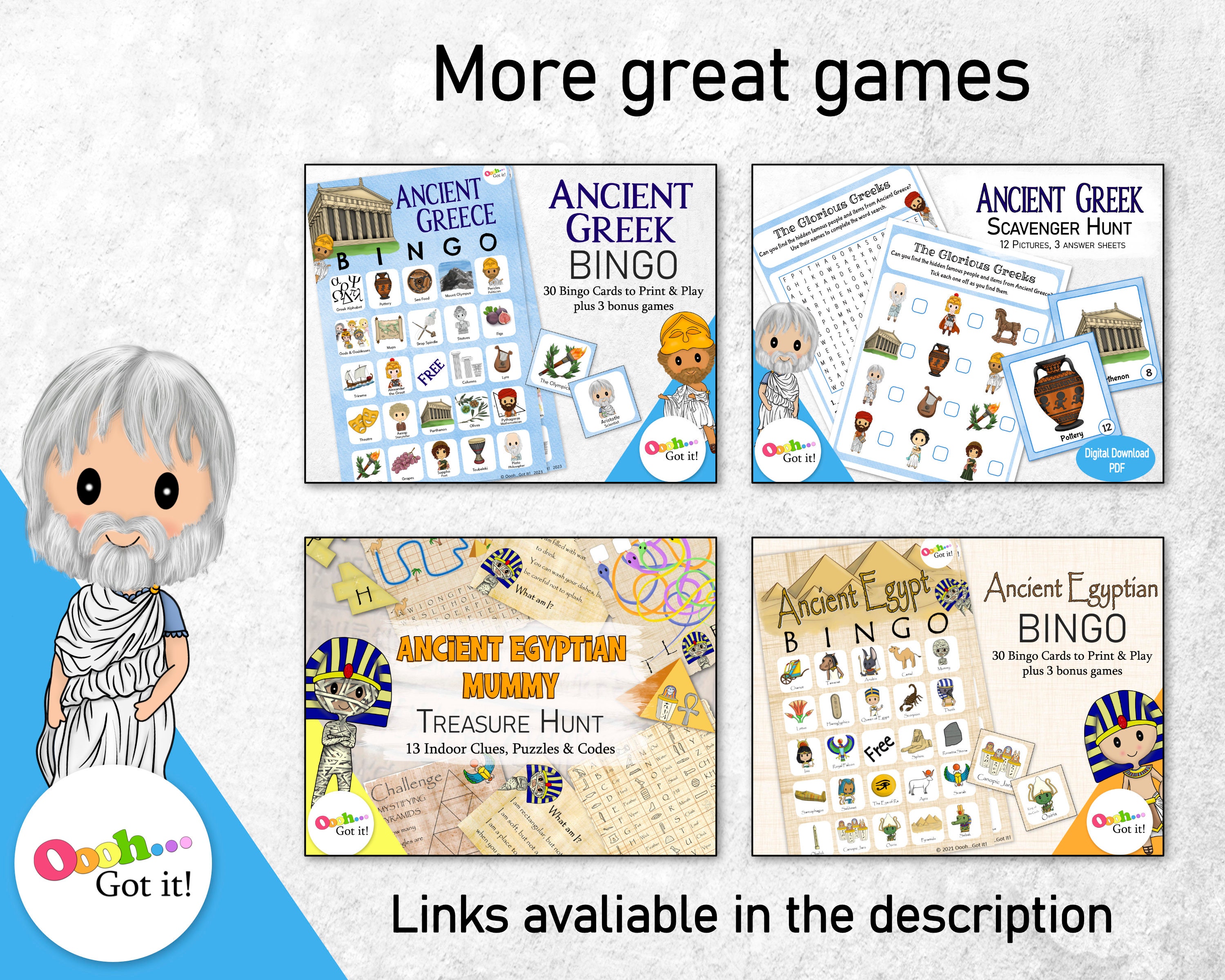 Ancient Greek Memory Game a Printable Greek History Card - Etsy UK