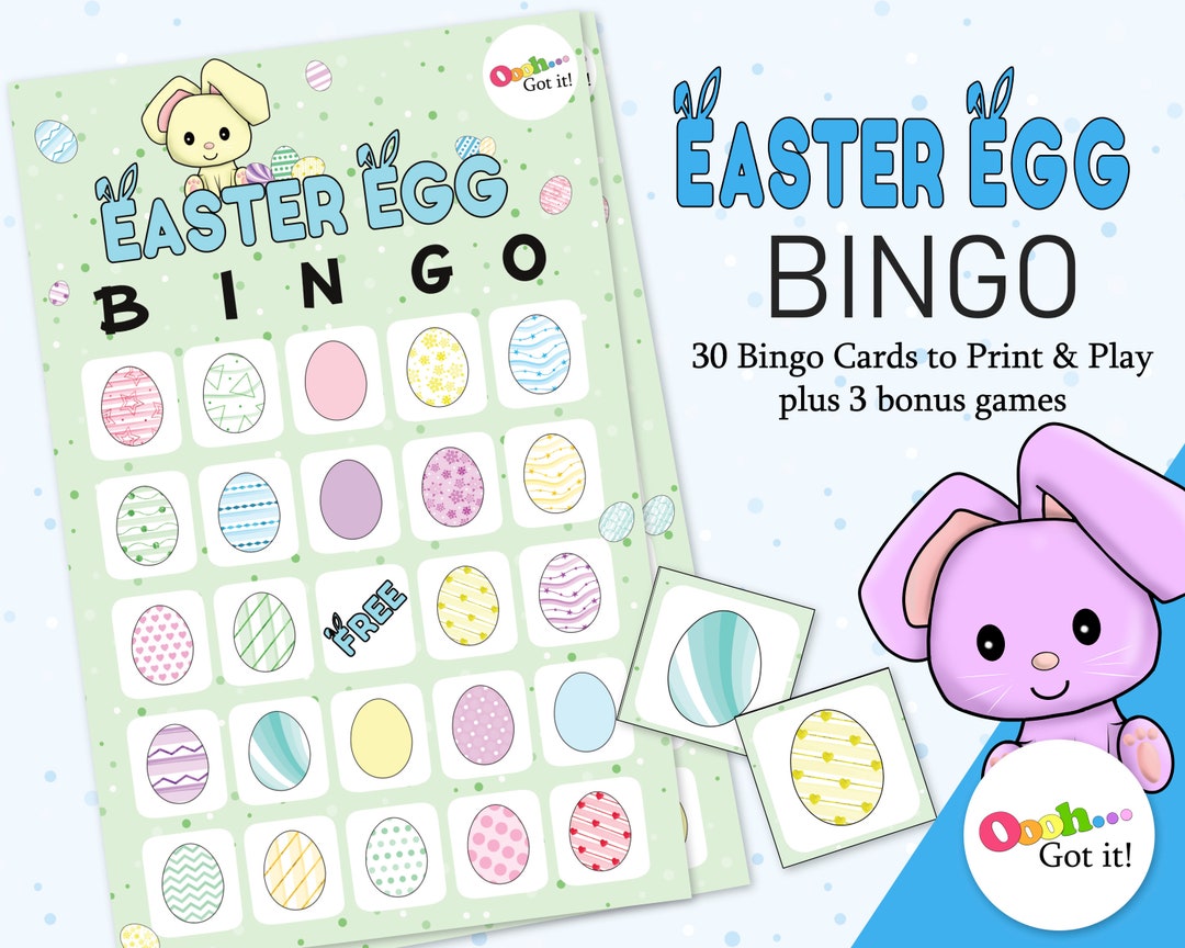 Easter Egg Bingo a Printable Kids Activity Spring Family - Etsy