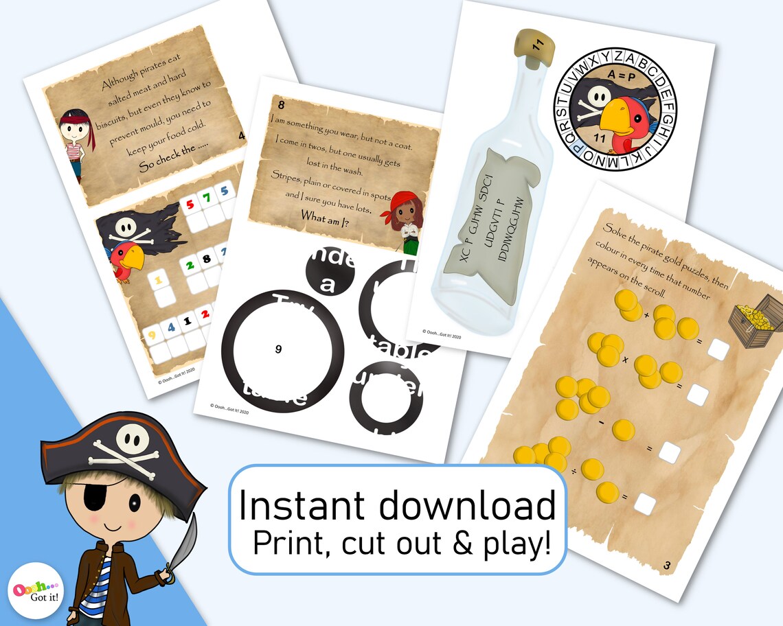 Pirate Treasure Hunt a Printable Indoor Scavenger Hunt With - Etsy