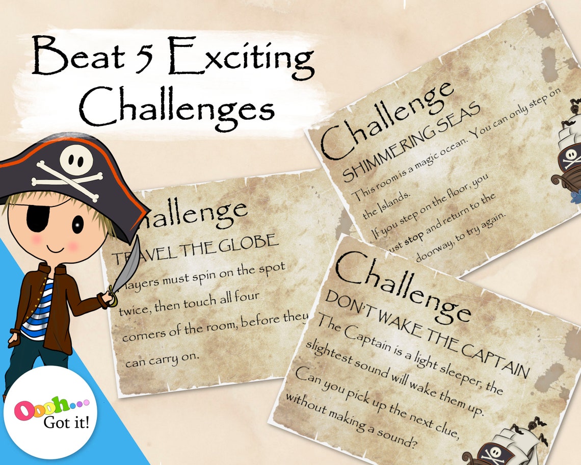 Pirate Treasure Hunt a Printable Indoor Scavenger Hunt With | Etsy