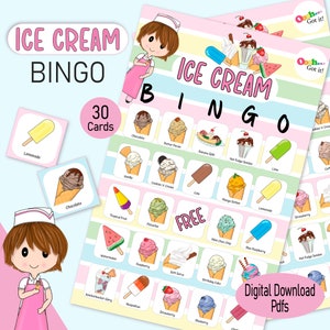 Ice Cream Bingo, a Printable Sweet Party Game, Summer Fun for Kids, a ...