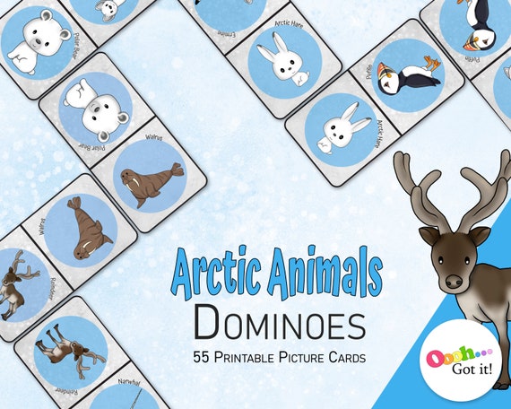 Arctic Animal Dominoes a Printable Kids Picture Game a | Etsy