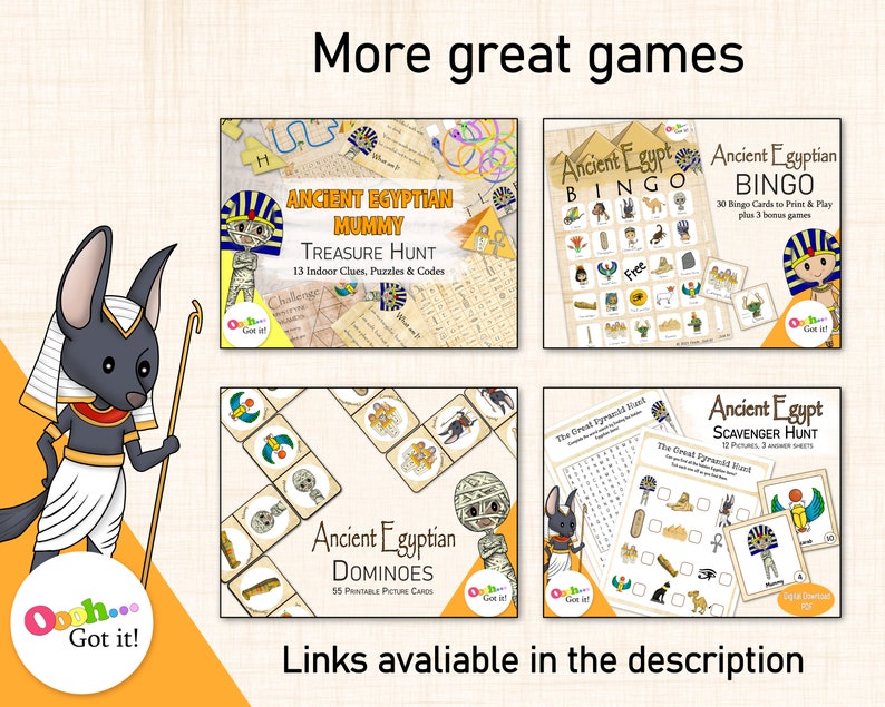 Ancient Egypt Memory Card Game a Printable Egyptian Picture - Etsy