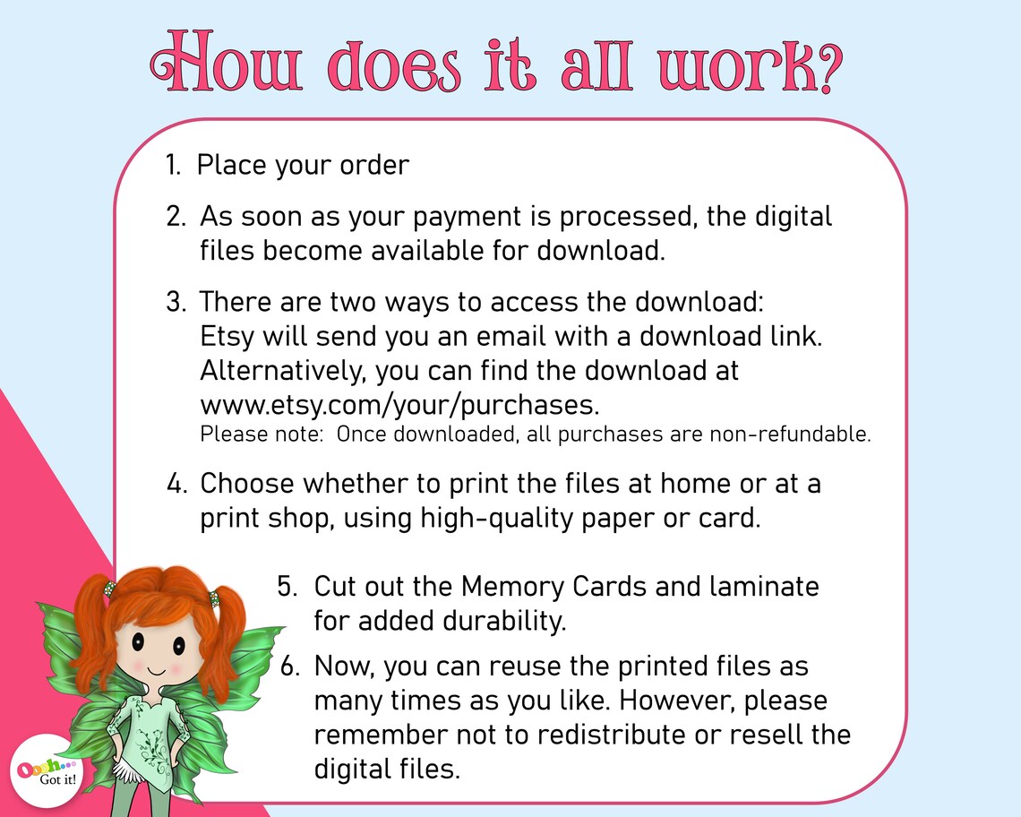 Fairy Memory Cards Game, a Printable Rainbow Picture-matching Travel ...