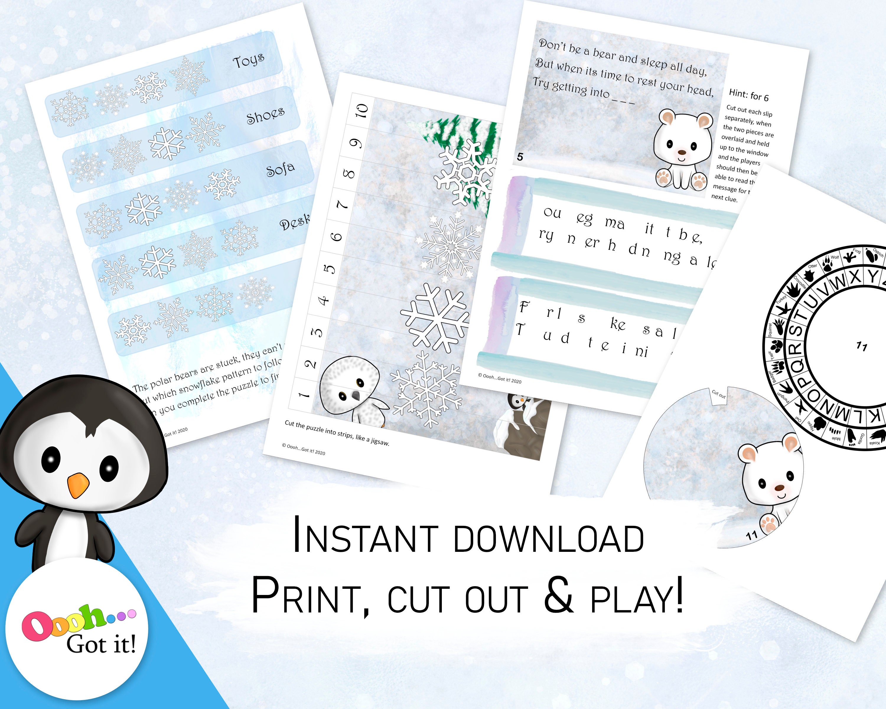 Winter Animals Treasure Hunt Printable Indoor Arctic - Etsy UK