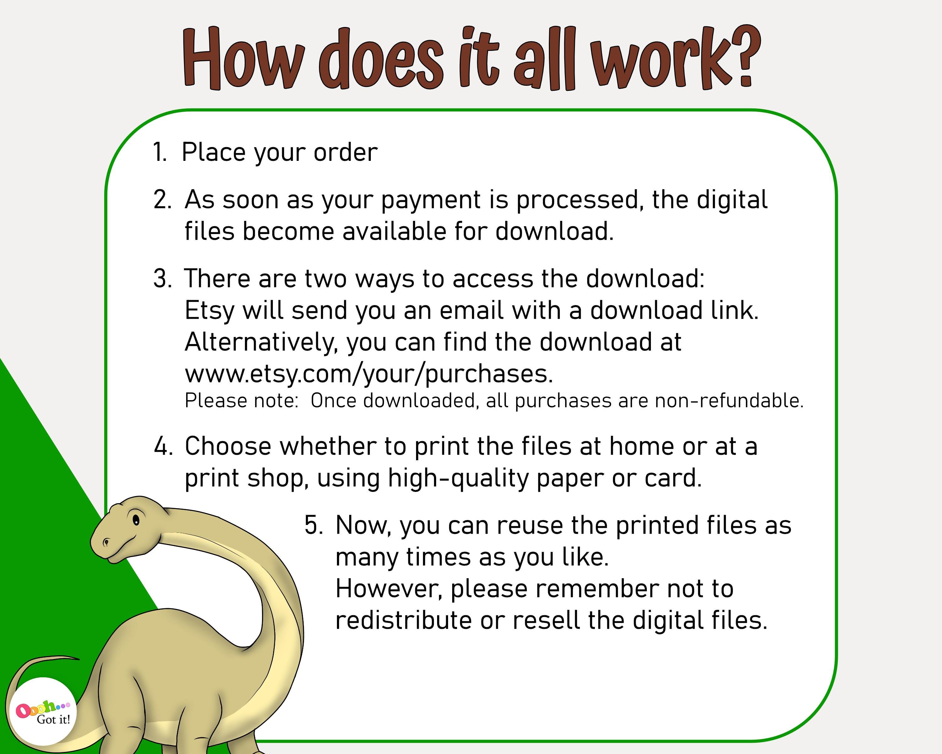 Dinosaur Placemat, a Printable Birthday Party Activity for Kids, T-rex ...