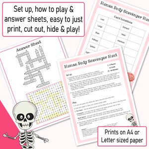 Human Body Picture Scavenger Hunt, a Printable Anatomy Family Game, for ...