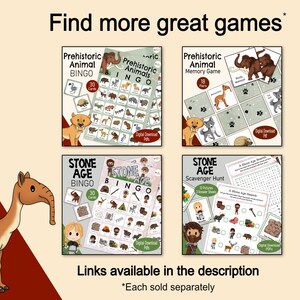 Prehistoric Animals Scavenger Hunt - a Printable Ice Age Family Game, a ...