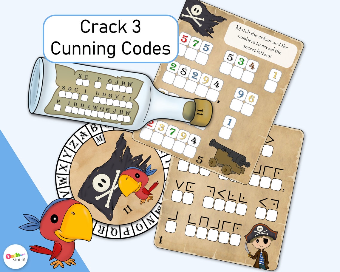 Pirate Treasure Hunt, a Printable, Indoor, Scavenger Hunt With Puzzles ...