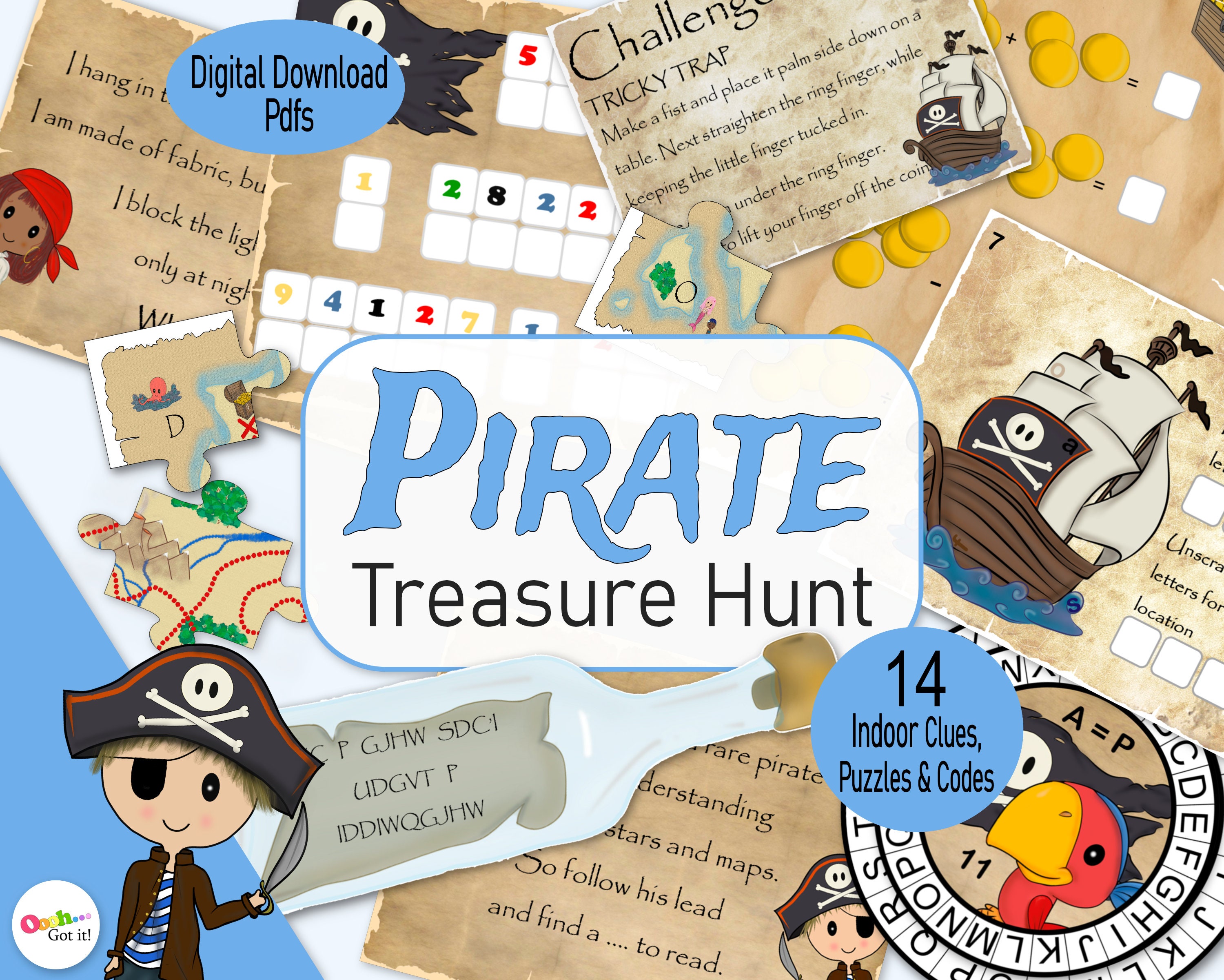 Pirate Treasure Hunt a Printable Indoor Scavenger Hunt With - Etsy