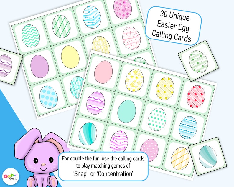 Easter Egg Bingo, a Printable Kids Activity, Spring Family Game, for a ...