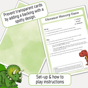 Dinosaur Memory Card Game, a Printable Jurassic Picture Matching Game ...