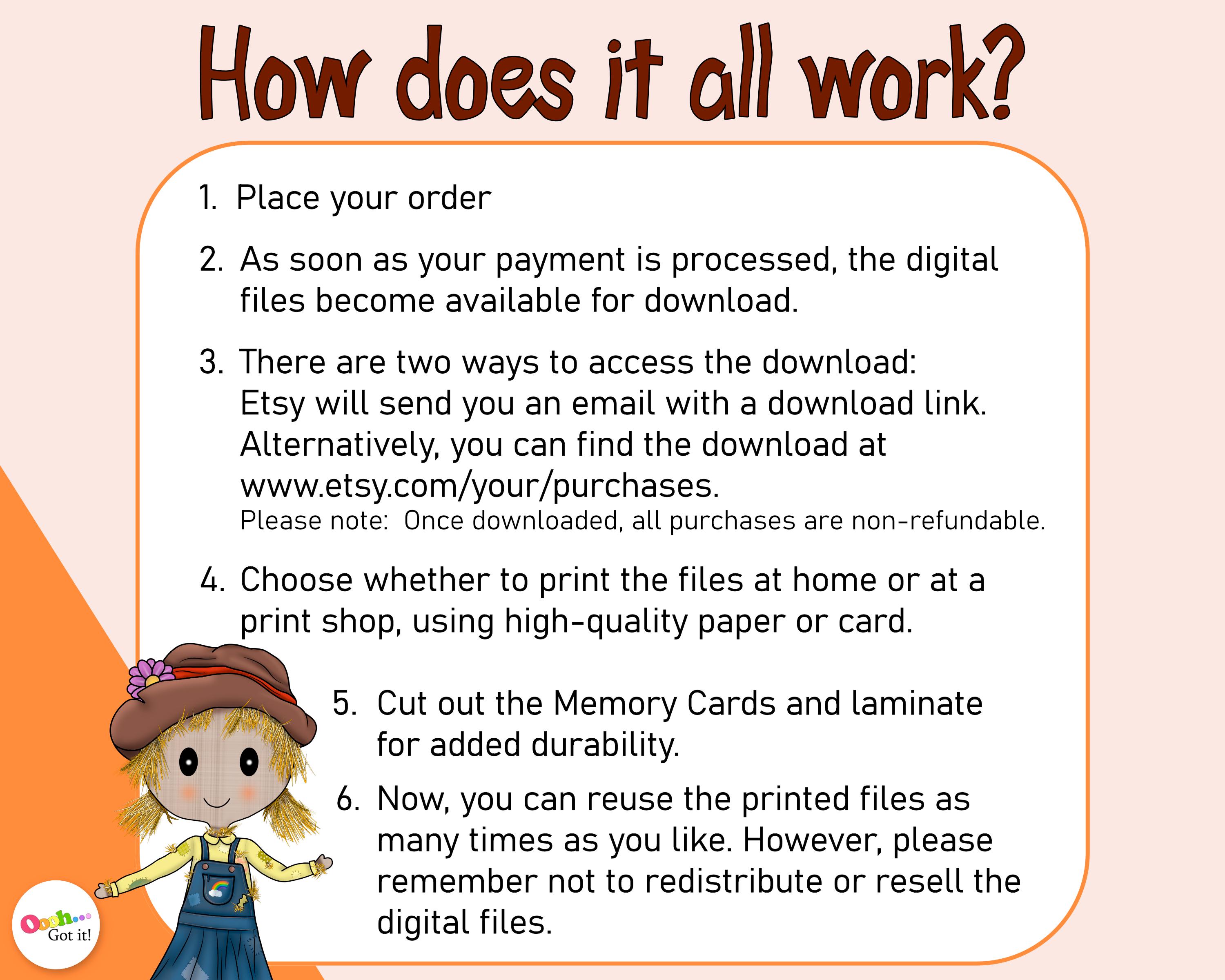 Scarecrow Memory Card Game, a Printable Fall Harvest Picture Matching ...