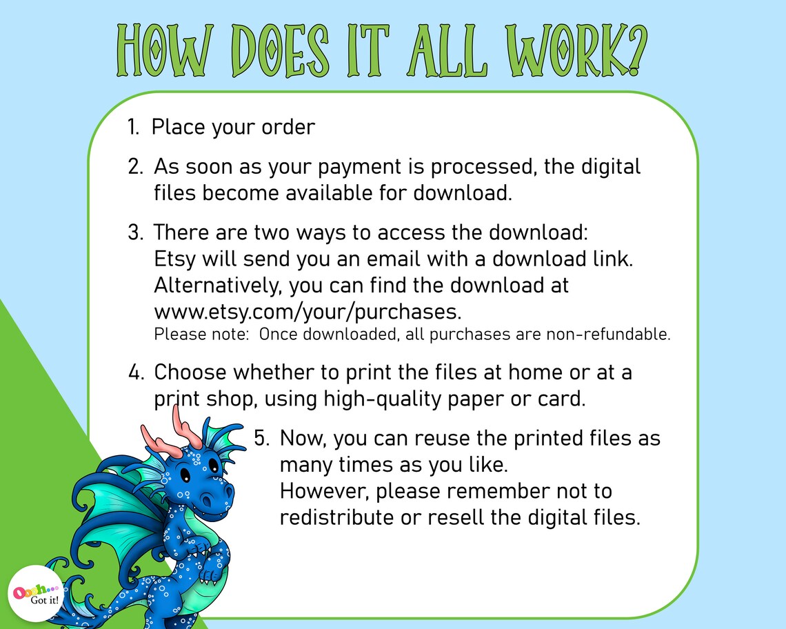 Dragon Placemat, a Printable Birthday Party Activity Sheet for Kids, a ...