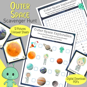 Space Scavenger Hunt, a Printable Alien Party Game, or Kids Solar ...