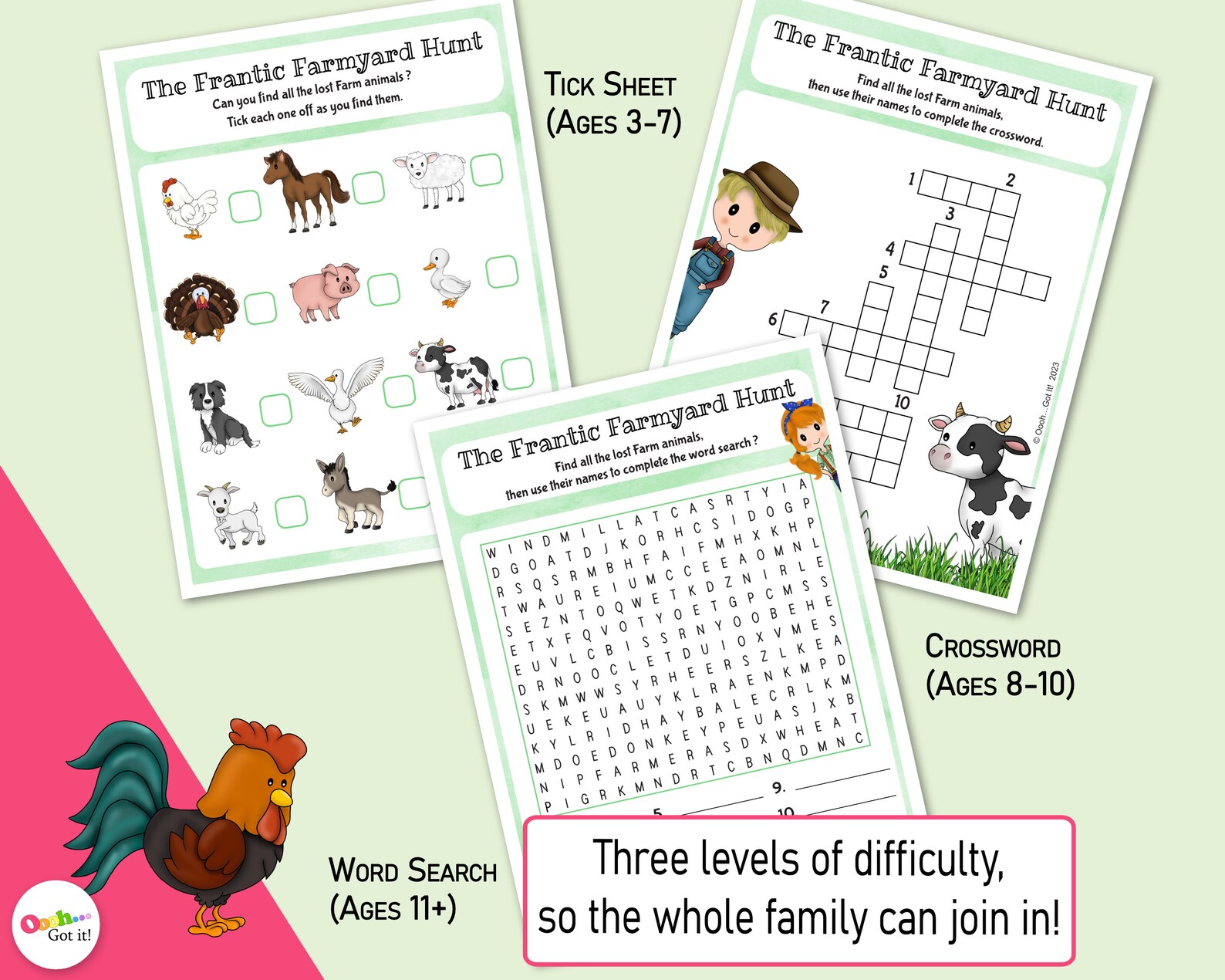 Farm Animal Scavenger Hunt, a Printable Barnyard Picture Treasure Hunt ...