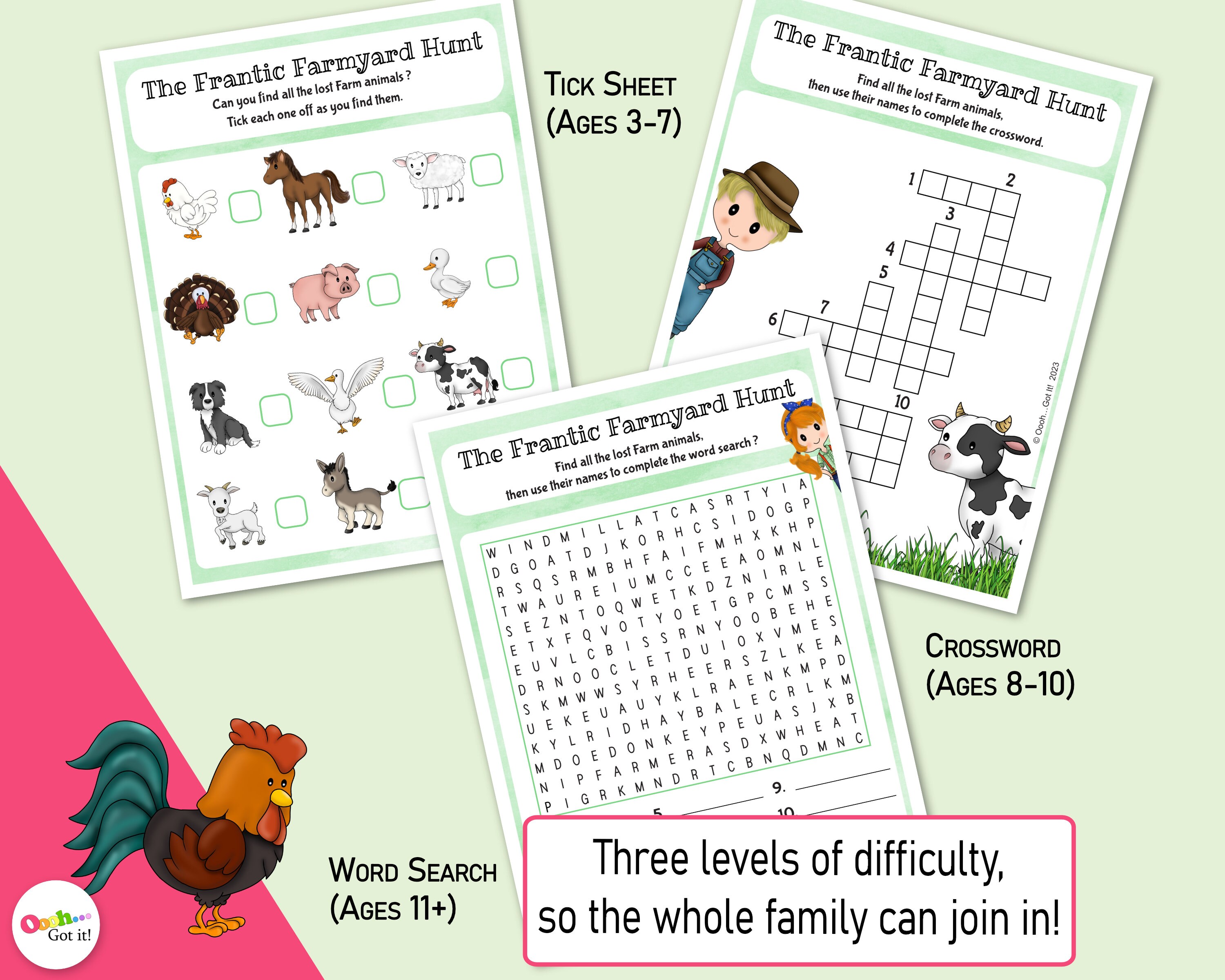 Farm Animal Scavenger Hunt, a Printable Barnyard Picture Treasure Hunt ...