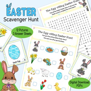 Easter Scavenger Hunt, a Printable Easter Egg Picture Matching Family ...
