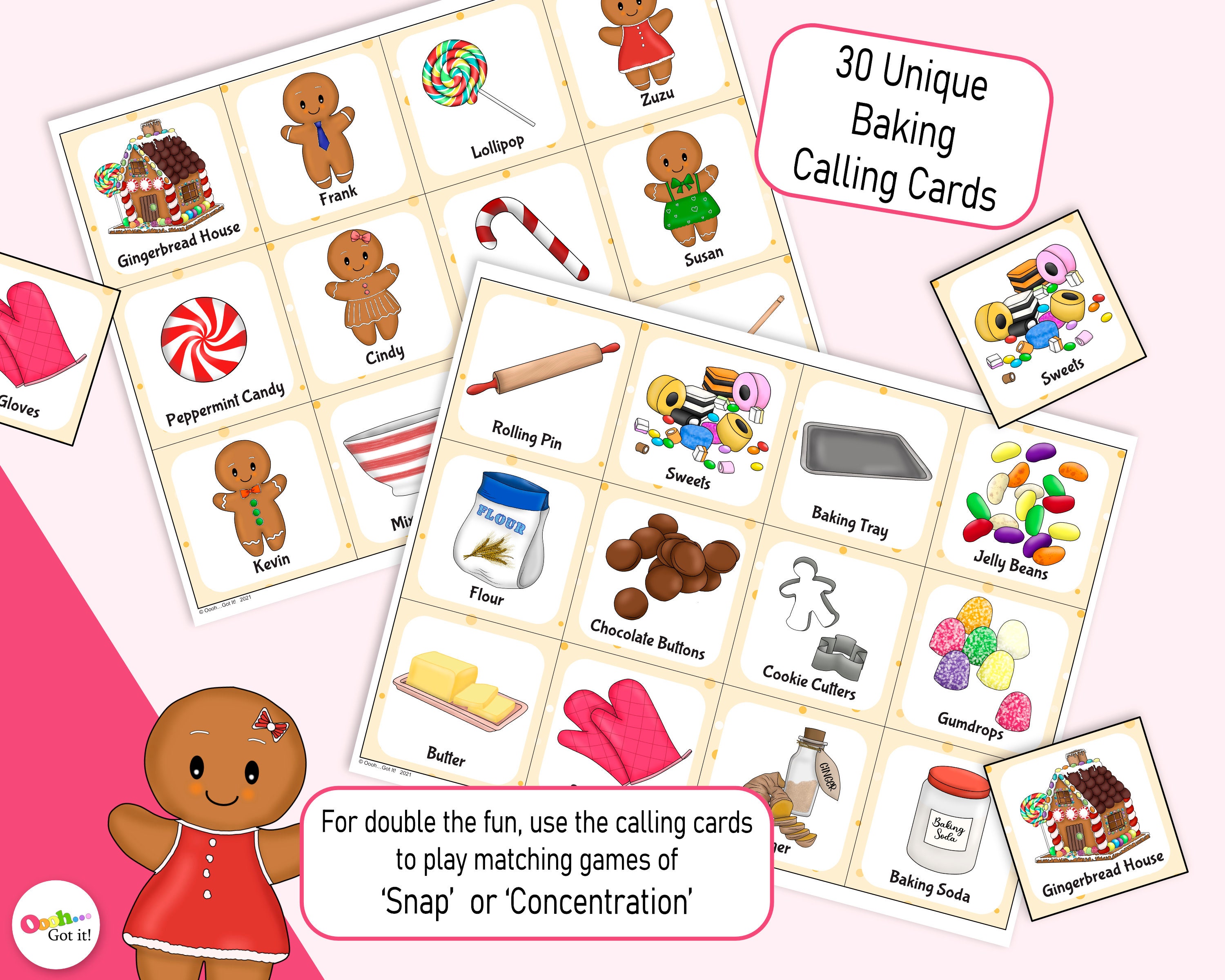Gingerbread Bakery Bingo, a Printable Christmas Baking Party Game, for ...