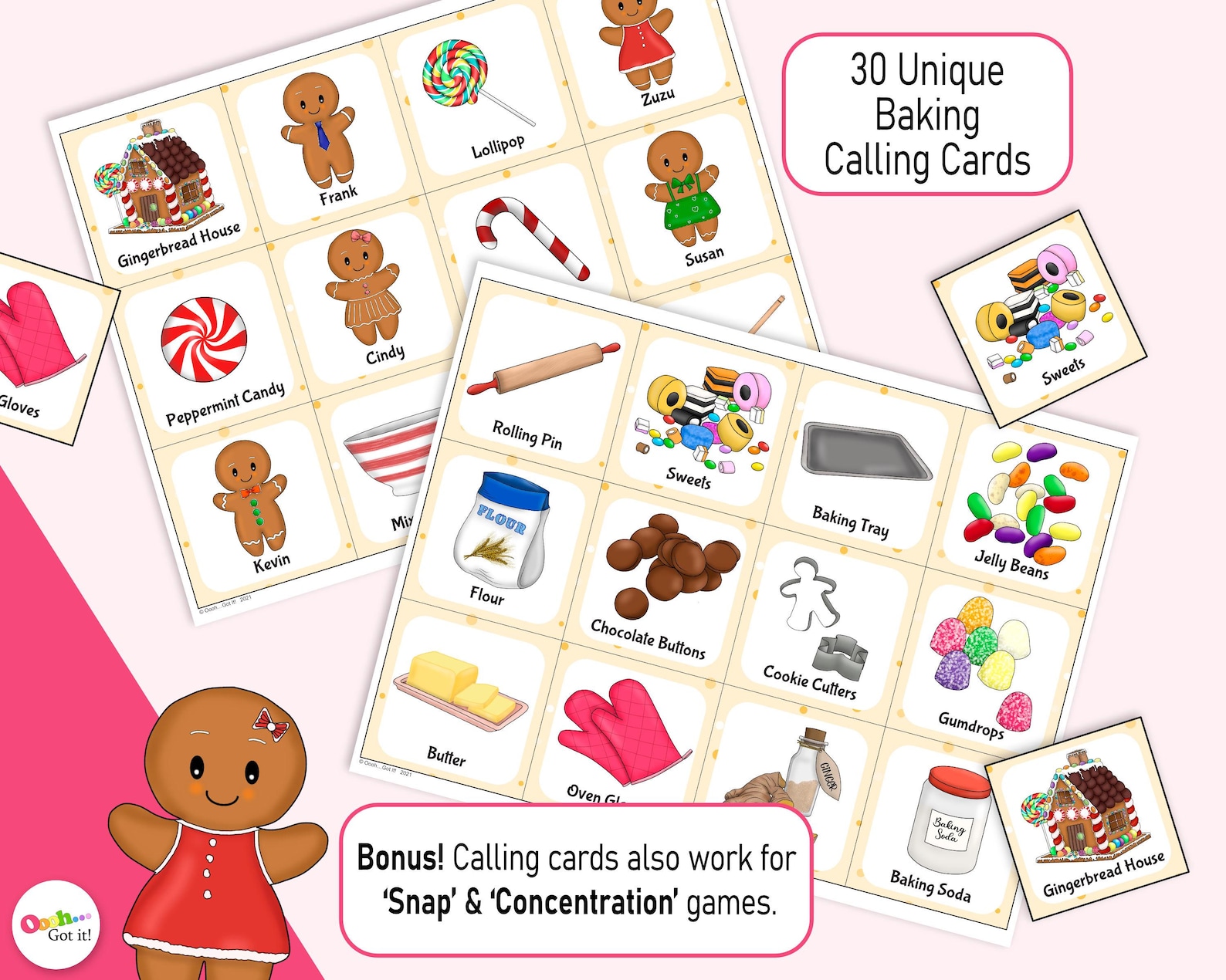 Gingerbread Bakery Bingo, a Printable Christmas Baking Party Game, for ...