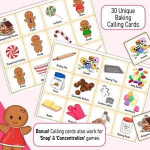 Gingerbread Bakery Bingo, a Printable Christmas Baking Party Game, for ...