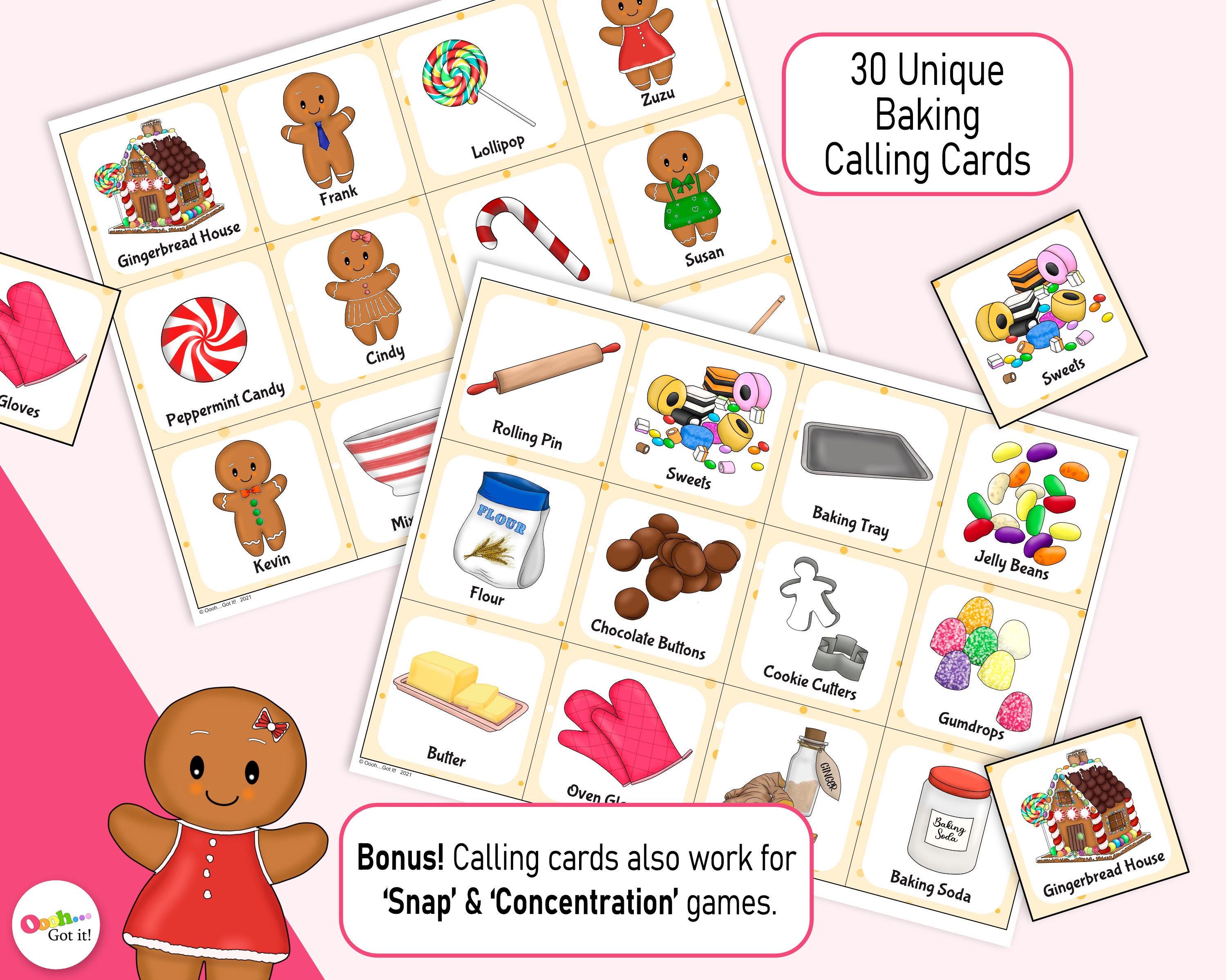 Gingerbread Bakery Bingo, a Printable Christmas Baking Party Game, for ...