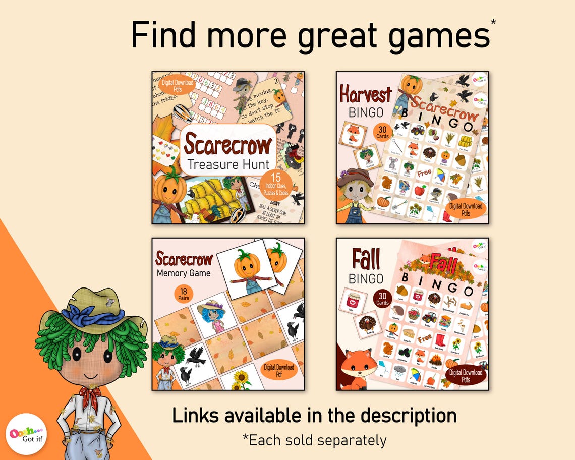 Scarecrow Scavenger Hunt, a Printable Fall Picture Game, for ...
