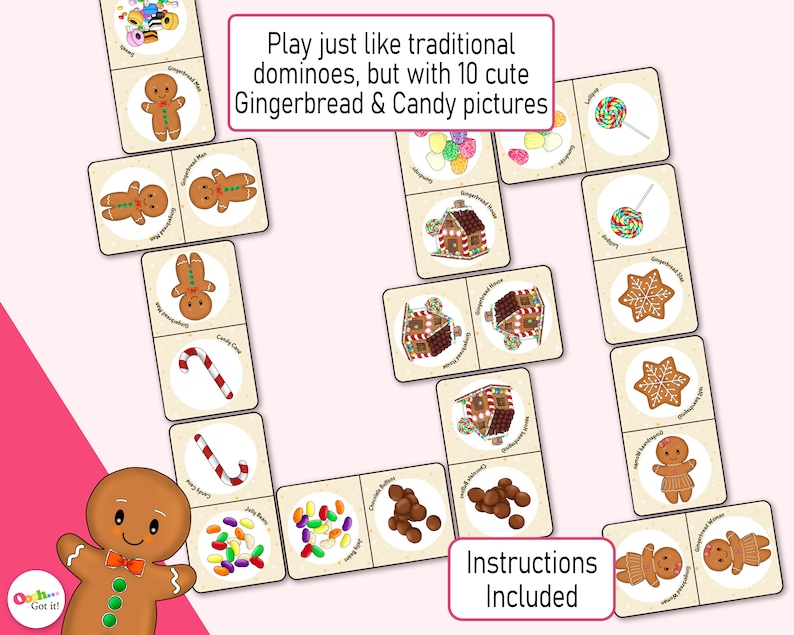 Gingerbread Dominoes, a Printable Christmas Baking Game, for Kids ...