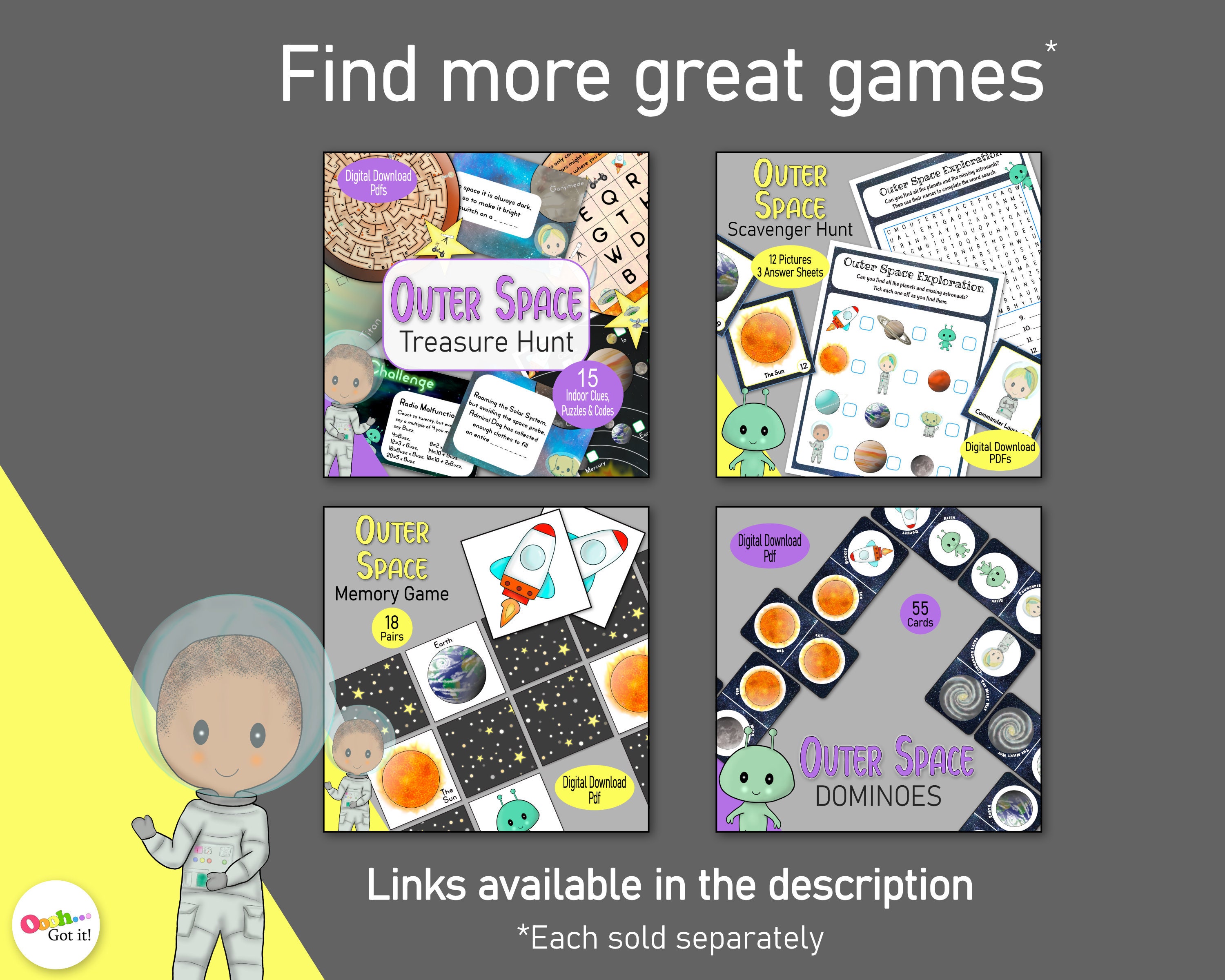 Space Bingo Cards, a Printable Alien Party Game, or Kids Solar System ...