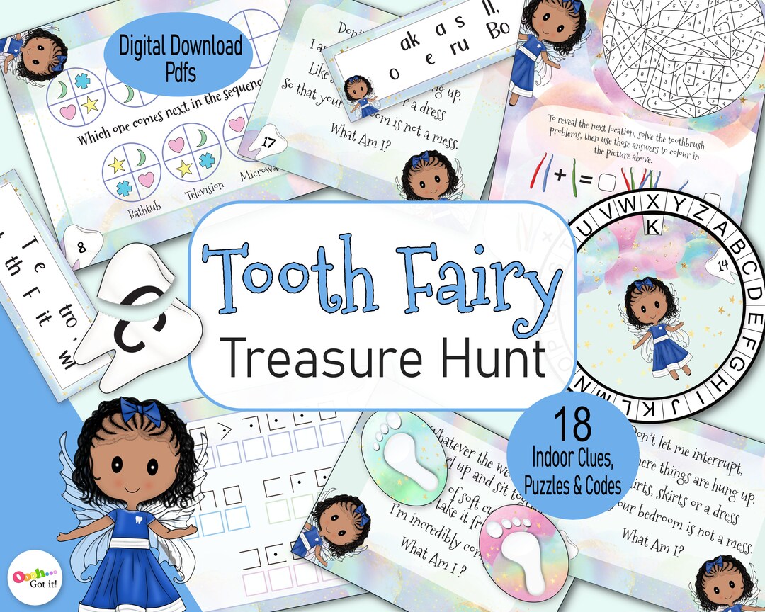 Tooth Fairy Treasure Hunt, a African American Black Fairy Indoor Game ...