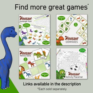 Dinosaur Bingo, Printable Jurassic 2nd Birthday Party Game, a T-rex ...